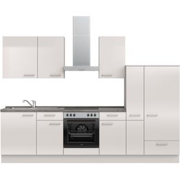 K&uuml;chenzeile Nobilia "Flash I", NEU: individuell anpassbar mit gratis Profi-Beratung", grau (k&uuml;che: grau, korpus: seidengrau, arbeitsplatte: beton schiefergrau nachbildung), B:300,3cm H:216,6cm T:60cm, Komplettk&uuml;chen-Sets, K&uuml;chenzeile, vormontiert, Breite 300 cm, Ausrichtung w&auml;hlbar, wahlw. mit E-Ger&auml;ten