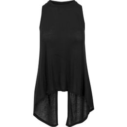 Yoga & Relax Shirt Urban Classics "Urban Classics Damen Ladies HiLo Viscose Top", Damen, Gr. S, schwarz, 100% Viskose, unifarben, slim fit, Rundhals, Shirts