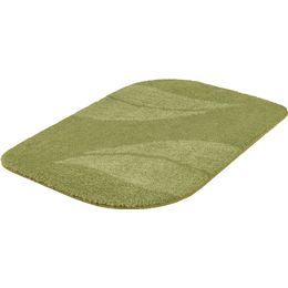 Badematte Meusch "Greta, Badvorleger, Badezimmer Teppich", pistazie, H:20mm, Polyester, Badematten, Badematte, Badteppich mit dezentem, meliertem Blattmotiv