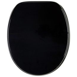 WC-Sitz Sanilo "Basic mit Absenkautomatik, viele sch&ouml;ne Toilettensitze", schwarz, B:37,7cm L:47cm, MDF - Mitteldichte Holzfaserplatte, WC-Sitze, Premium Toilettendeckel, moderner Klodeckel, leichte Montage