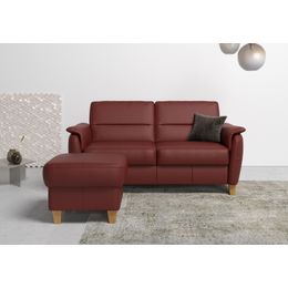 2,5-Sitzer Home Affaire "Palmera, B: 179 cm", rot (merlot), B:179cm H:89cm T:89cm, Luxus-Microfaser (100% Polyester);Struktur (100% Polyester);Luxus-Microfaser in Lederoptik (100% Polyester), Sofas, mit Federkern