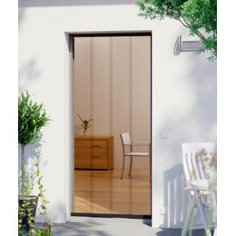 Insektenschutz-Vorhang Windhager "Easy aus Fiberglas, Lamellenvorhang, individuell k&uuml;rzbar, ohne bohren", grau (rahmen: schwarz gewebe: anthrazit), B:120cm H:250cm, Insektenschutzgitter, Fliegengitter erh&auml;ltlich in 95 x 220 oder 120 x 250 cm, anthrazit
