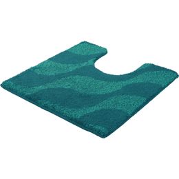 Badematte Kleine Wolke "&raquo;Onda&laquo;, Badvorleger, Badezimmer Teppich", gr&uuml;n (petrol), H:15mm, Polyacryl, Badematten, Badematte, Badteppich, modernes Ton in Ton Wellendesign, flauschig