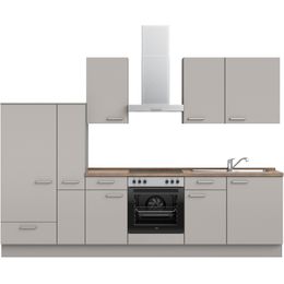 K&uuml;chenzeile Nobilia "Touch I", NEU: individuell anpassbar mit gratis Profi-Beratung", grau (k&uuml;che: grau, korpus: steingrau, arbeitsplatte: eiche havanna nachbildung), B:300,3cm H:216,6cm T:60cm, Komplettk&uuml;chen-Sets, K&uuml;chenzeile, vormontiert, Breite 300 cm, Ausrichtung w&auml;hlbar, wahlw. mit E-Ger&auml;ten
