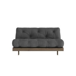 Daybett Karup Design "Roots Sofa Bed, Schlafsofa,, Bettfunktion, FSC-Massivholz", grau (dunkelgrau), B:160cm H:85cm, Bezug: 80% Baumwolle, 20% Polyester, Daybetten, Inkl. Futonmatratze, Made in Europe, langlebig, B: 140 oder 160 cm