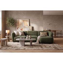 Ecksofa Home Affaire "OSTRUP Rundsofa, L-Form, Naturt&ouml;ne, Boucle oder Chenille", gr&uuml;n (khaki), B:280cm H:73cm T:152cm, 100% Polyester, Sofas, Ecksofa, Breite 280 cm, organische Form mit sanften Rundungen