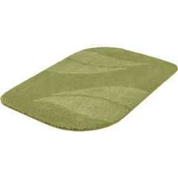 Badematte Meusch "Greta, Badvorleger, Badezimmer Teppich", pistazie, H:20mm, Polyester, Badematten, Badematte, Badteppich mit dezentem, meliertem Blattmotiv