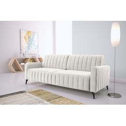 3-Sitzer exxpo - SOFA FASHION "Grande, Schlafsofa, Dauerschl&auml;fer, Microvelours-Bezug, Breite 222cm", beige, B:222cm H:90cm T:100cm, Sofas, mit Bettfunktion und Bettkasten, komfortabler Federkern