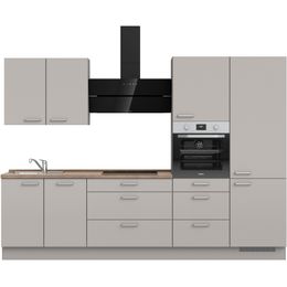 K&uuml;chenzeile Nobilia "Touch II", NEU: individuell anpassbar mit gratis Profi-Beratung", grau (k&uuml;che: grau, korpus: steingrau, arbeitsplatte: eiche havanna nachbildung), B:300,3cm H:216,6cm T:60cm, Komplettk&uuml;chen-Sets, K&uuml;chenzeile, vormontiert, Breite 300 cm, Ausrichtung w&auml;hlbar, wahlw. mit E-Ger&auml;ten