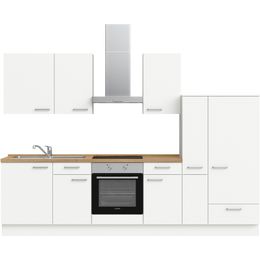 K&uuml;chenzeile Nobilia "Touch I", NEU: individuell anpassbar mit gratis Profi-Beratung", wei&szlig; (k&uuml;che: wei&szlig;, korpus: alpinwei&szlig;, arbeitsplatte: eiche sierra nachbildung), B:300,3cm H:216,6cm T:60cm, Komplettk&uuml;chen-Sets, K&uuml;chenzeile, vormontiert, Breite 300 cm, Ausrichtung w&auml;hlbar, wahlw. mit E-Ger&auml;ten