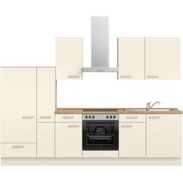 K&uuml;chenzeile Nobilia "Touch I", NEU: individuell anpassbar mit gratis Profi-Beratung", wei&szlig; (k&uuml;che: wei&szlig;, korpus: magnolia matt, arbeitsplatte: eiche sierra nachbildung), B:300,3cm H:216,6cm T:60cm, Komplettk&uuml;chen-Sets, K&uuml;chenzeile, vormontiert, Breite 300 cm, Ausrichtung w&auml;hlbar, wahlw. mit E-Ger&auml;ten