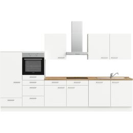K&uuml;chenzeile Nobilia "Touch I", NEU: individuell anpassbar mit gratis Profi-Beratung", wei&szlig; (k&uuml;che: wei&szlig;, korpus: alpinwei&szlig;, arbeitsplatte: eiche sierra nachbildung), B:360,3cm H:216,6cm T:60cm, Komplettk&uuml;chen-Sets, K&uuml;chenzeile, vormontiert, Breite 360 cm, Ausrichtung w&auml;hlbar, wahlw. mit E-Ger&auml;ten