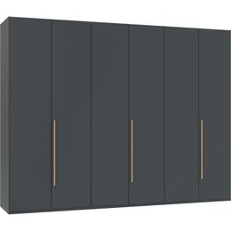 Dreht&uuml;renschrank wimex "London, erh&auml;ltlich in den Breiten 180cm, 225cm oder 270cm", grau (grafit, griffe artisan eiche nachbildung), B:270cm H:208cm T:58cm, Holzwerkstoff, Schr&auml;nke, Dreht&uuml;renschrank, wahlweise mit Basic- oder Premium-Ausstattung erh&auml;ltlich