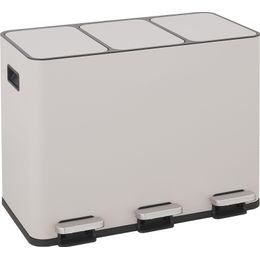 M&uuml;lleimer OTTO HOME "Garrin, Soft Close, Fassungsverm&ouml;gen 3x 15 Liter", beige, B:62,6cm H:48,4cm T:38,2cm, Edelstahl, M&uuml;lleimer, M&uuml;lleimer, M&uuml;lltrennsystem mit 3 separaten Innenbeh&auml;ltern und Fu&szlig;trittpedalen