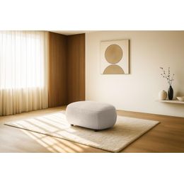 Polsterhocker Home Affaire "OSTRUP, Naturt&ouml;ne, Boucle oder Chenille", beige, B:90cm H:42cm T:64cm, 100% PES, Hocker, Polsterhocker, 90x64 cm, organische Form mit sanften Rundungen