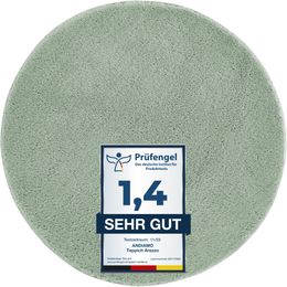 Badematte ANDIAMO "Arezzo, Badvorleger, Badezimmer Teppich, Duschvorleger", gr&uuml;n (salbeigr&uuml;n), H:16mm, Polyester, Badematten, Badematte, Uni Farben, weich & kuschelig, auch in rund & als 2er Set erh&auml;ltlich