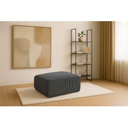 Polsterhocker Home Affaire "Noord 92/66 cm", grau (dunkelgrau), B:92cm H:44cm T:66cm, 94% Polyester; 6% Nylon, Hocker, Polsterhocker, mit Kedernaht, sch&ouml;ne Serienerg&auml;nzung