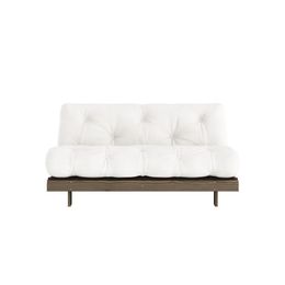 Daybett Karup Design "Roots Sofa Bed, Schlafsofa,, Bettfunktion, FSC-Massivholz", beige (natural), B:160cm H:85cm, Bezug: 80% Baumwolle, 20% Polyester, Daybetten, Inkl. Futonmatratze, Made in Europe, langlebig, B: 140 oder 160 cm