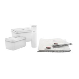 Vakuumbeh&auml;lter Zwilling "Fresh & Save", wei&szlig;, grau line, B:15,3cm H:29,5cm L:28,3cm, Kunststoff, Silikon, Lebensmittelaufbewahrungsbeh&auml;lter, Vakuum Starter-Set, Kunststoff, Sp&uuml;lmaschinengeeignet, Grey Line