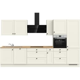 K&uuml;chenzeile Nobilia "Cascada II", NEU: individuell anpassbar mit gratis Profi-Beratung", wei&szlig; (k&uuml;che: wei&szlig;, korpus: lacklaminat wei&szlig;, arbeitsplatte: eiche sierra nachbildung), B:360,3cm H:216,6cm T:60cm, Komplettk&uuml;chen-Sets, K&uuml;chenzeile, vormontiert, Breite 360 cm, Ausrichtung w&auml;hlbar, wahlw. mit E-Ger&auml;ten