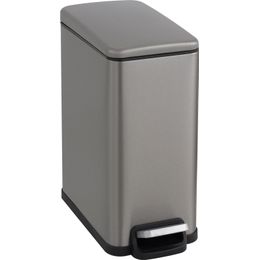 M&uuml;lleimer OTTO HOME "Joonah, Soft Close, schmal und kompakt", metal grau, B:17cm H:37,9cm T:34,5cm, Edelstahl, M&uuml;lleimer, M&uuml;lleimer, Nischen-M&uuml;lleimer, Treteimer, Kosmetikeimer mit Deckel