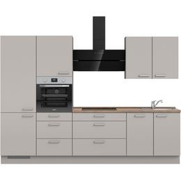 K&uuml;chenzeile Nobilia "Touch II", NEU: individuell anpassbar mit gratis Profi-Beratung", grau (k&uuml;che: grau, korpus: steingrau, arbeitsplatte: eiche havanna nachbildung), B:300,3cm H:216,6cm T:60cm, Komplettk&uuml;chen-Sets, K&uuml;chenzeile, vormontiert, Breite 300 cm, Ausrichtung w&auml;hlbar, wahlw. mit E-Ger&auml;ten