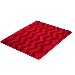 Badematte Kleine Wolke "&raquo;Zack&laquo;, Badvorleger, Badezimmer Teppich", rubin, H:20mm, Polyacryl, Badematten, Badematte, Badteppich, modernes Zickzack Design, Ton in Ton