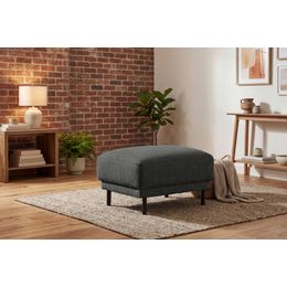 Polsterhocker Home Affaire "Sveeva, 73x57 cm, schwarze Metallf&uuml;&szlig;e", grau (anthrazit), B:73cm H:47cm T:57cm, 100% PES, Hocker, Polsterhocker, langlebiger Webstoff, viele Farben zur Auswahl