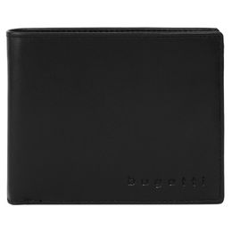 Geldb&ouml;rse Bugatti "SUPER SLIM RFID", Herren, schwarz, Leder, leicht gl&auml;nzend, unifarben, Kleinlederwaren, echt Leder