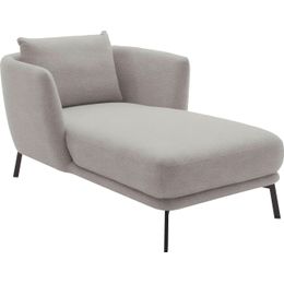 Sch&ouml;ner Wohnen Kollektion Chaiselongue "Pearl - 5 Jahre Hersteller-Garantie, auch in Boucl&eacute;. Recamiere, bequem", silber, B:101cm H:71cm T:161cm, 96% Polyester, 4% Polyacryl, SCH&Ouml;NER WOHNEN-KOLLEKTION, Sofas, Chaiselongue, Ma&szlig;e (B/H/T): 101/71/161 cm, F&uuml;&szlig;e aus Metall