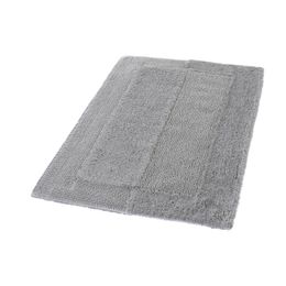 Badematte Kleine Wolke "Havanna, Badvorleger, Badezimmer Teppich" Gr. 51, bunt (silberfarben, grau), H:16mm, Baumwolle, Badematten, Badematte, Badteppich, Uni Farben, Hoch-Tief Effekt, mit Bord&uuml;re