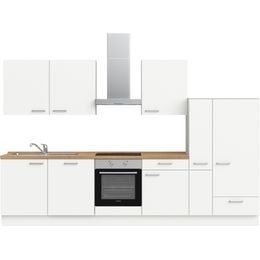 K&uuml;chenzeile Nobilia "Touch I", NEU: individuell anpassbar mit gratis Profi-Beratung", wei&szlig; (k&uuml;che: wei&szlig;, korpus: alpinwei&szlig;, arbeitsplatte: eiche sierra nachbildung), B:330,3cm H:216,6cm T:60cm, Komplettk&uuml;chen-Sets, K&uuml;chenzeile, vormontiert, Breite 330 cm, Ausrichtung w&auml;hlbar, wahlw. mit E-Ger&auml;ten
