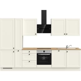 K&uuml;chenzeile Nobilia "Cascada II", NEU: individuell anpassbar mit gratis Profi-Beratung", wei&szlig; (k&uuml;che: wei&szlig;, korpus: lacklaminat wei&szlig;, arbeitsplatte: eiche sierra nachbildung), B:330,3cm H:216,6cm T:60cm, Komplettk&uuml;chen-Sets, K&uuml;chenzeile, vormontiert, Breite 330 cm, Ausrichtung w&auml;hlbar, wahlw. mit E-Ger&auml;ten