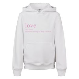 Hoodie MisterTee "MisterTee Herren Kids Love Definition Hoody", Jungen, Gr. 134/140, wei&szlig;, 65% Baumwolle, 35% Polyester, unifarben, Sweatshirts Hoodie