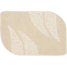 Badematte Meusch "Greta, Badvorleger, Badezimmer Teppich", seide, H:20mm, Polyester, Badematten, Badematte, Badteppich mit dezentem, meliertem Blattmotiv