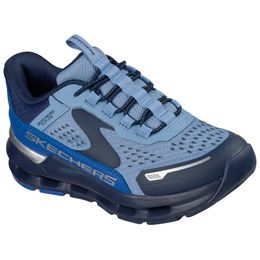Slip-On Sneaker Skechers "GLIDE-STEP PLUS", M&auml;dchen, Gr. 36, blau, Lederimitat, kontrastfarbene Details, Schuhe, Gr&ouml;ssenschablone zum Download