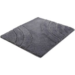 Badematte Kleine Wolke "&raquo;Saturn&laquo;, Badvorleger, Badezimmer Teppich", grau (anthrazit), H:25mm, Polyacryl, Badematten, Badematte, Badteppich, Uni Farben, modernes Design, Hoch-Tief Effekt