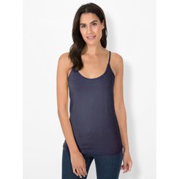 Spaghettitop Inspirationen, Damen, Gr. 38, blau (nachtblau), 95% Viskose, 5% Elasthan, unifarben, Rundhals, Tops