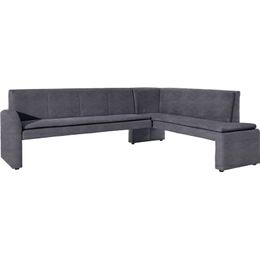 Eckbank exxpo - SOFA FASHION "Cortado, elegant und modern mit hohem Sitzkomfort", grau (antrazith), B:265cm H:89cm T:264cm, Strukturstoff (88%Polyester, 12% Nylon) mit Absatz Luxuskunstleder;Luxus-Microfaser (Zusammensetzung: 10% Baumwolle, 90% Polyester), Sitzb&auml;nke, Eckbank, hohe Bodenfreiheit, sch&ouml;ne Detailverarbeitung
