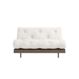 Daybett Karup Design "Roots Sofa Bed, Schlafsofa,, Bettfunktion, FSC-Massivholz", beige (natural), B:140cm H:85cm, Bezug: 80% Baumwolle, 20% Polyester, Daybetten, Inkl. Futonmatratze, Made in Europe, langlebig, B: 140 oder 160 cm