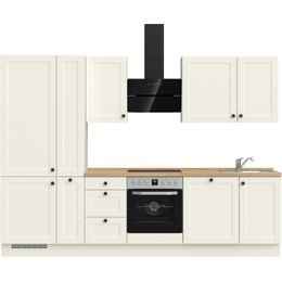 K&uuml;chenzeile Nobilia "Cascada II", NEU: individuell anpassbar mit gratis Profi-Beratung", wei&szlig; (k&uuml;che: wei&szlig;, korpus: lacklaminat wei&szlig;, arbeitsplatte: eiche sierra nachbildung), B:300,3cm H:216,6cm T:60cm, Komplettk&uuml;chen-Sets, K&uuml;chenzeile, vormontiert, Breite 300 cm, Ausrichtung w&auml;hlbar, wahlw. mit E-Ger&auml;ten