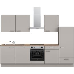 K&uuml;chenzeile Nobilia "Touch I", NEU: individuell anpassbar mit gratis Profi-Beratung", grau (k&uuml;che: grau, korpus: steingrau, arbeitsplatte: eiche havanna nachbildung), B:300,3cm H:216,6cm T:60cm, Komplettk&uuml;chen-Sets, K&uuml;chenzeile, vormontiert, Breite 300 cm, Ausrichtung w&auml;hlbar, wahlw. mit E-Ger&auml;ten