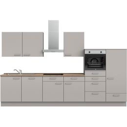K&uuml;chenzeile Nobilia "Touch I", NEU: individuell anpassbar mit gratis Profi-Beratung", grau (k&uuml;che: grau, korpus: steingrau, arbeitsplatte: eiche havanna nachbildung), B:360,3cm H:216,6cm T:60cm, Komplettk&uuml;chen-Sets, K&uuml;chenzeile, vormontiert, Breite 360 cm, Ausrichtung w&auml;hlbar, wahlw. mit E-Ger&auml;ten