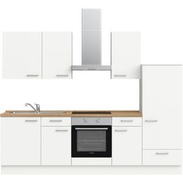 K&uuml;chenzeile Nobilia "Touch I", NEU: individuell anpassbar mit gratis Profi-Beratung", wei&szlig; (k&uuml;che: wei&szlig;, korpus: alpinwei&szlig;, arbeitsplatte: eiche sierra nachbildung), B:270,3cm H:216,6cm T:60cm, Komplettk&uuml;chen-Sets, K&uuml;chenzeile, vormontiert, Breite 270 cm, Ausrichtung w&auml;hlbar, wahlw. mit E-Ger&auml;ten