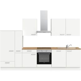 K&uuml;chenzeile Nobilia "Touch I", NEU: individuell anpassbar mit gratis Profi-Beratung", wei&szlig; (k&uuml;che: wei&szlig;, korpus: alpinwei&szlig;, arbeitsplatte: eiche sierra nachbildung), B:330,3cm H:216,6cm T:60cm, Komplettk&uuml;chen-Sets, K&uuml;chenzeile, vormontiert, Breite 330 cm, Ausrichtung w&auml;hlbar, wahlw. mit E-Ger&auml;ten