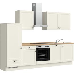 K&uuml;chenzeile Nobilia "Cascada I", NEU: individuell anpassbar mit gratis Profi-Beratung", wei&szlig; (k&uuml;che: wei&szlig;, korpus: lacklaminat wei&szlig;, arbeitsplatte: eiche sierra nachbildung), B:300,3cm H:216,6cm T:60cm, Komplettk&uuml;chen-Sets, K&uuml;chenzeile, vormontiert, Breite 300 cm, Ausrichtung w&auml;hlbar, wahlw. mit E-Ger&auml;ten