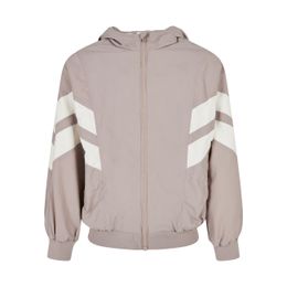 Outdoorjacke Urban Classics "Urban Classics Damen Girls Crinkle Batwing Jacket", M&auml;dchen, Gr. 110/116, duskrose, sandwei&szlig;, 100% Polyamid, mehrfarbig, oversize, ohne Ausschnitt, Jacken Outdoorjacke