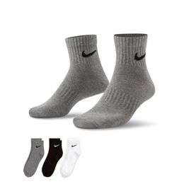 Funktionssocken Nike "U NK ED LTWT ANKLE 3P 132", Damen, Gr. L (42/45), grau (multi, color), Obermaterial: 63% Baumwolle, 34% Polyester, 2% sonstige Fasern, 1% Nylon, Socken, f&uuml;r sportive Aktivit&auml;ten, im praktischen 3er-Pack, leichtes Material