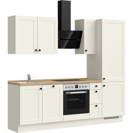 K&uuml;chenzeile Nobilia "Cascada II", NEU: individuell anpassbar mit gratis Profi-Beratung", wei&szlig; (k&uuml;che: wei&szlig;, korpus: lacklaminat wei&szlig;, arbeitsplatte: eiche sierra nachbildung), B:240,3cm H:216,6cm T:60cm, Komplettk&uuml;chen-Sets, K&uuml;chenzeile, vormontiert, Breite 240 cm, Ausrichtung w&auml;hlbar, wahlw. mit E-Ger&auml;ten