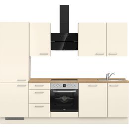 K&uuml;chenzeile Nobilia "Touch II", NEU: individuell anpassbar mit gratis Profi-Beratung", wei&szlig; (k&uuml;che: wei&szlig;, korpus: magnolia matt, arbeitsplatte: eiche sierra nachbildung), B:270,3cm H:216,6cm T:60cm, Komplettk&uuml;chen-Sets, K&uuml;chenzeile, vormontiert, Breite 270 cm, Ausrichtung w&auml;hlbar, wahlw. mit E-Ger&auml;ten